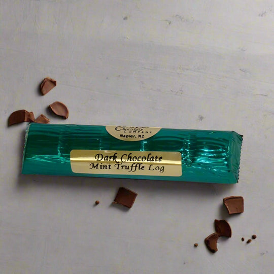 Dark Chocolate Mint Truffle Log – silkyoakchocs